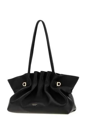 FERRAGAMO Salvatore Leather Shoulder Bag - Black