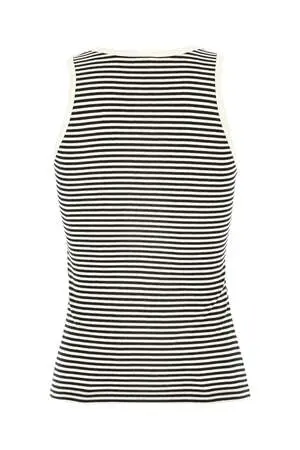 Saint Laurent Striped Tank Top With Logo Detail