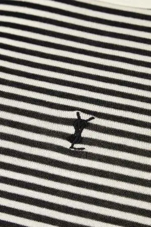 Saint Laurent Striped Tank Top With Logo Detail