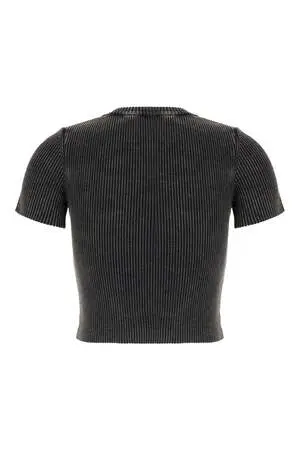 DIESEL® Ribbed Crop Top With Emblem - Multicolor