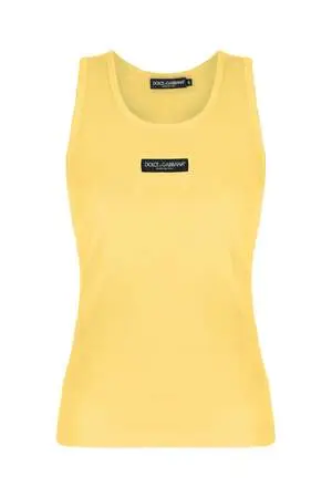 Dolce & Gabbana DOLCE & GABBANA Ribbed Tank Top With Logo Detail Multicolor