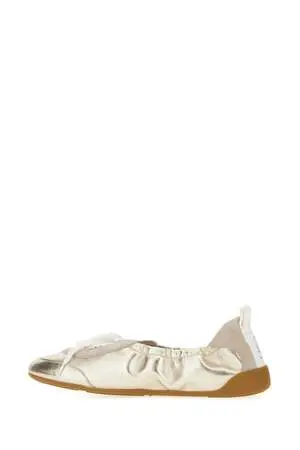 Chloé Metallic Ballet Flats With Lace-up Detail - Multicolor