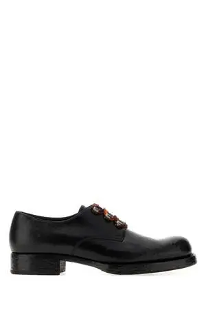 Prada Leather Lace-up Shoes - Black