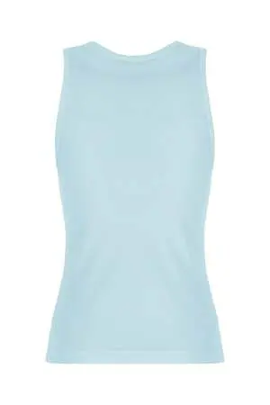 Dolce & Gabbana Ribbed Tank Top With Logo Detail - Multicolor