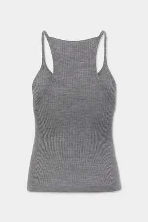 Dsquared2 Ribbed Knit Racerback Tank Top - Grey