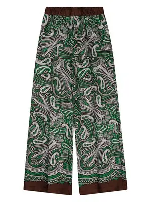 P.a.r.o.s.h P. A.r. O.s. H. Pantalone In Seta Con Stampa Paisley - Green