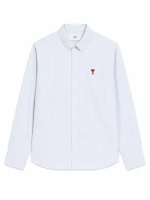 AMI Paris Camicia Con Logo - Blue