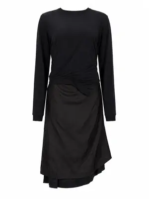 MAISON MARGIELA Abito Midi Con Drappeggio - Black