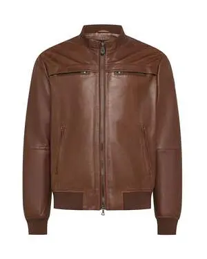 Peuterey Leather Bomber Jacket