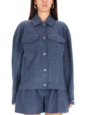 Sportmax Max Mara Cantore Belted Wool-felt Jacket - Blue