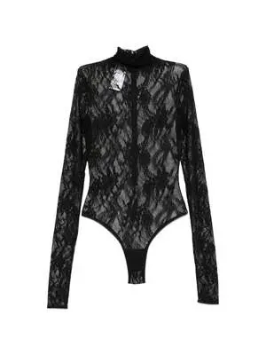 Andamane High-neck Zip-up Long-sleeve Top - Nero