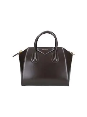 Givenchy Leather Tote Bag With Zipper And Adjustable Shoulder Strap - Marrone