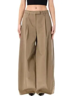THE LATEST Wide-leg Cotton Blend Trousers