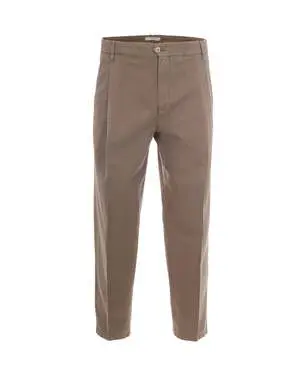 BRIGLIA Classic Cotton-linen Trousers - Biscotto