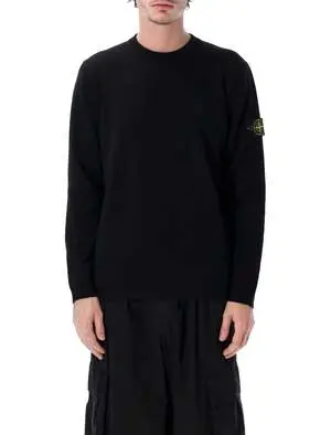 Stone Island Organic Cotton Micro Stitch Knit Jumper - Black