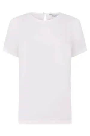 Max Mara Short-sleeve Silk Shirt With Pocket - White