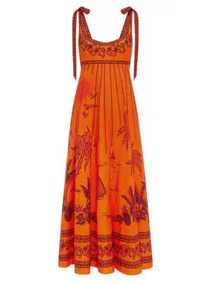 ALEMAIS Printed Linen Mini Dress - Arancione