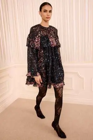 Ulla Johnson Lune Long Sleeve Silk Mini Dress - Eclipse