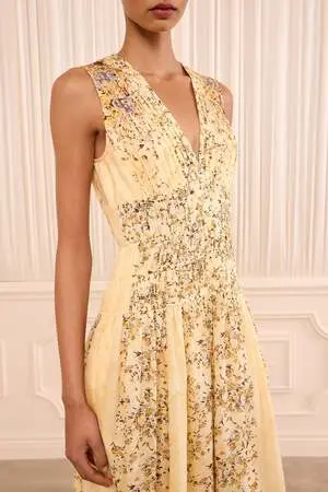 Ulla Johnson Sylvie Sleeveless Silk Jacquard Midi Dress