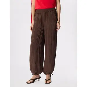 Whistles Balloon Tie Hem Trousers - Brown