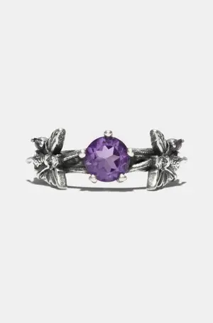 DISTURBIA Sterling Amethyst Fairy Ring
