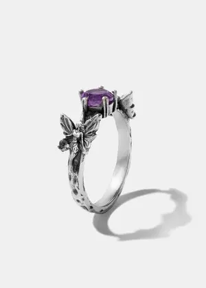 DISTURBIA Sterling Amethyst Fairy Ring