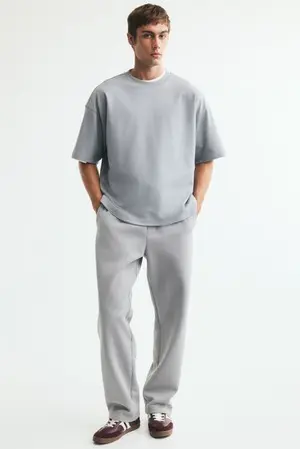 H&M Relaxed-fit Interlock Sweatpants - Gray Melange