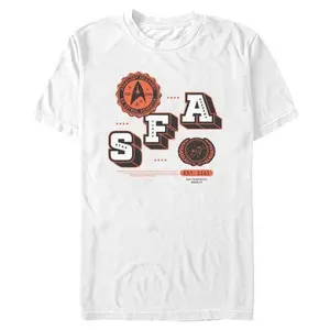 STAR TREK: THE ORIGINAL SERIES Starfleet Academy Logos Short Sleeve Graphic T-shirt - White