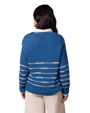 CELTIC & CO. Long Sleeve Drop Stitch Breton Sweater