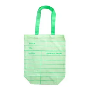 JOLLITY & CO Book Club Library Green Canvas Tote Bag - Assorted Pre-pack