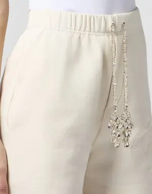 Philipp Plein Embellished Tennis Club Fleece Shorts - Offwhite