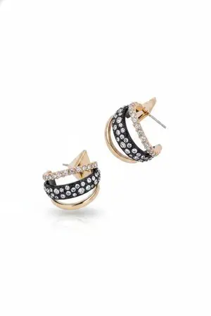 DEJI ENIOLA Trinity Diamond Earrings - Silver