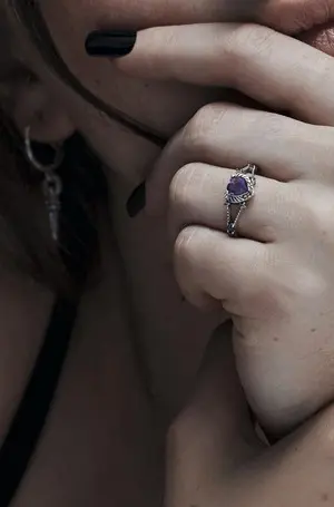 DISTURBIA Devotion Sterling Amethyst Ring
