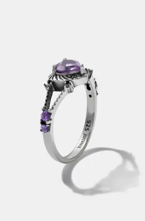 DISTURBIA Devotion Sterling Amethyst Ring