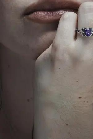 DISTURBIA Devotion Sterling Amethyst Ring