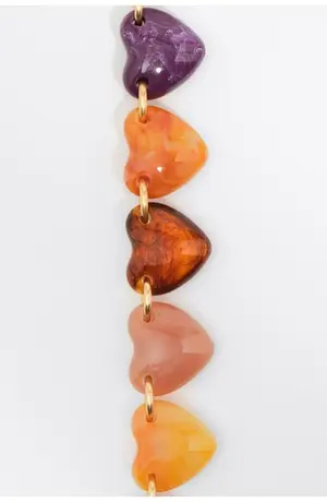 Bimba Y Lola Resin Hearts Necklace
