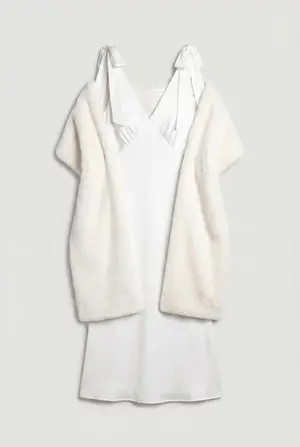 Coast Faux Fur Shawl - Ivory