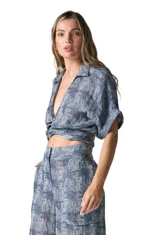 JBQ Chiara Top In Seaside Gauze