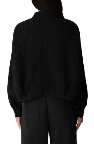 Eileen Fisher Organic Cotton Crepe Cropped Jacket