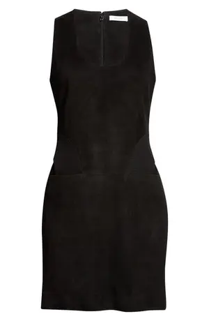 FERRAGAMO Sleeveless Suede Minidress - Nero