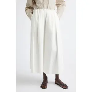 KALLMEYER Isolde Pleated Starched Organic Cotton Poplin Maxi Skirt - Ivory