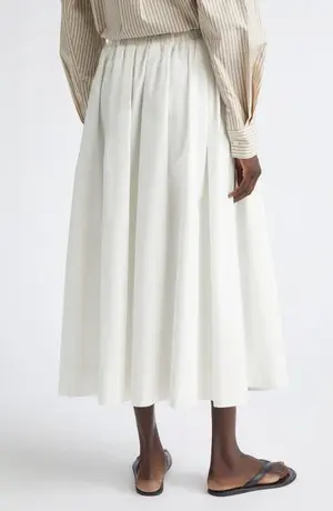KALLMEYER Pleated Organic Cotton Maxi Skirt