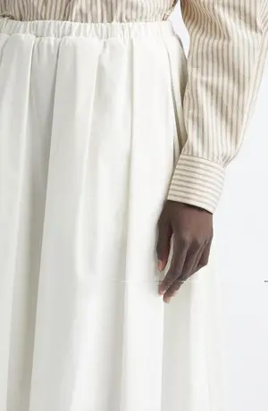 KALLMEYER Pleated Organic Cotton Maxi Skirt