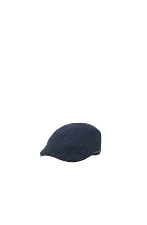 Brunello Cucinelli Virgin Wool Flannel Flat Cap With Embroidered Logo - Night