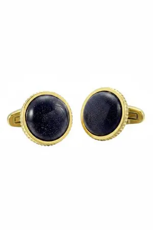 DEJI ENIOLA Celestial Goldstone Cufflinks