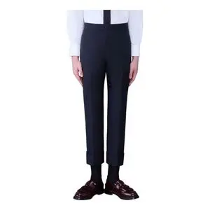 Thom Browne Tailored Trousers With Backstrap Detail - Dark Blue