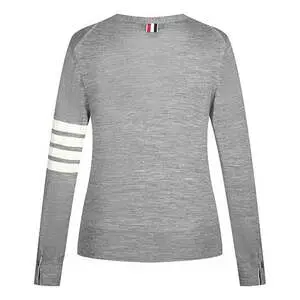 Thom Browne Cardigan With Signature Stripes - Gray