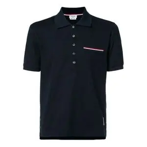 Thom Browne Collar Short Sleeve T-shirt - Navy