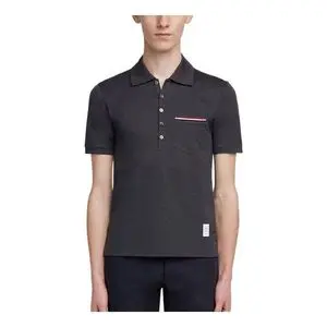 Thom Browne Collar Short Sleeve T-shirt - Charcoal