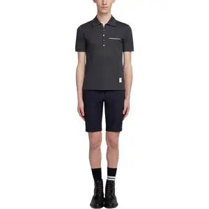 Thom Browne Collar Short Sleeve T-shirt - Charcoal